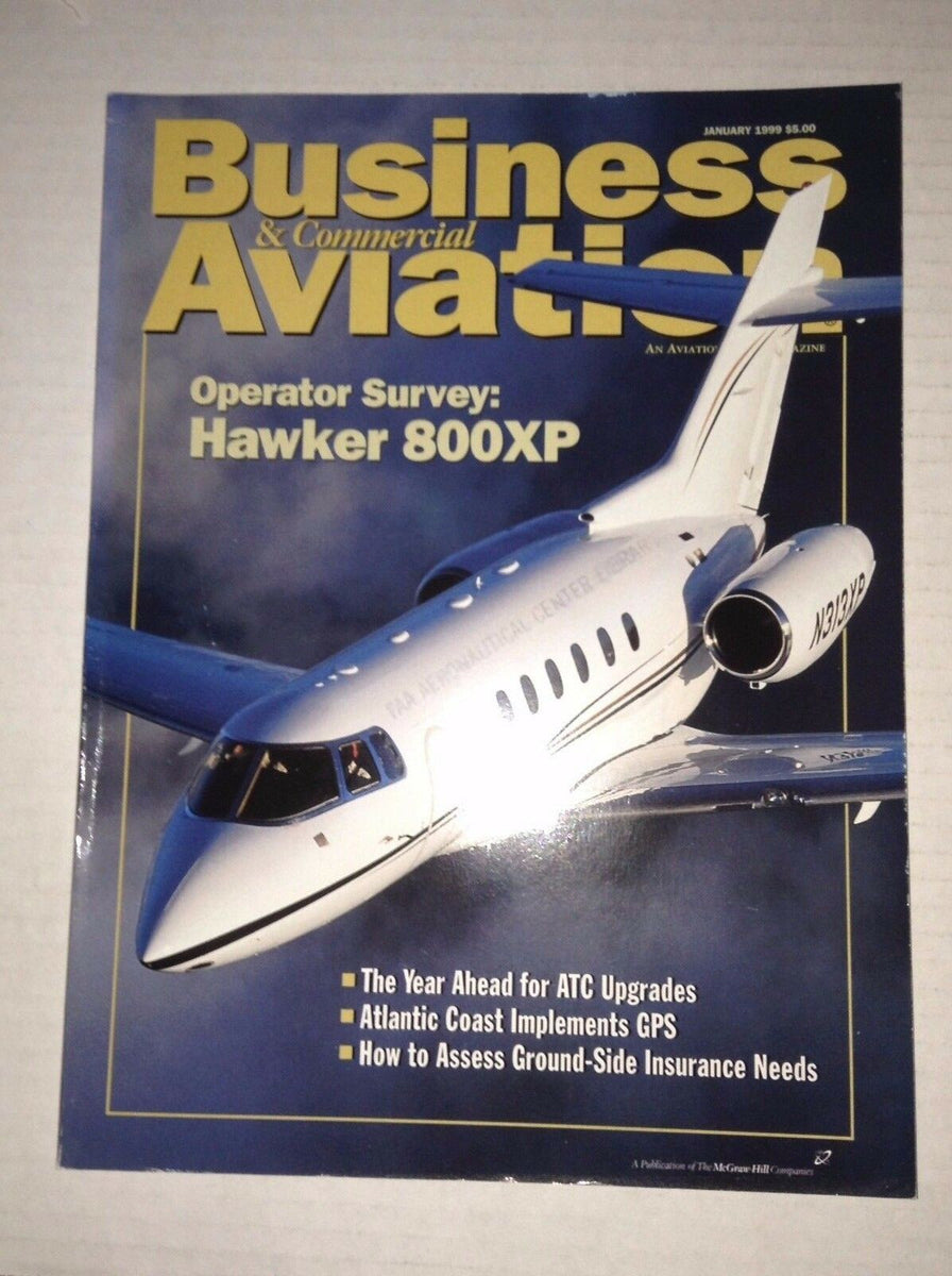 Business & Commercial Aviation Magazine Hawker 800XP January 1999 FAL ...