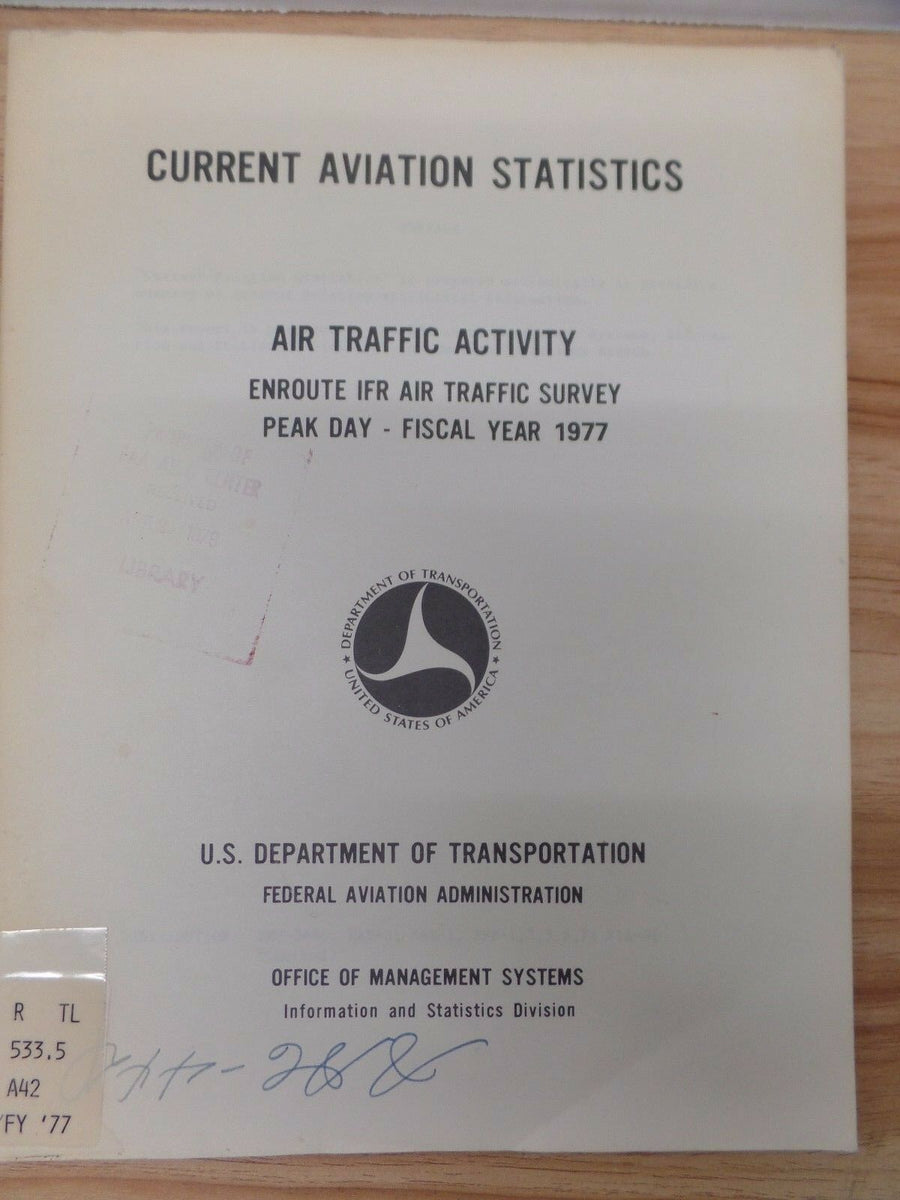 Current Aviation Stats. Air Traffic Activity 1977 FAA 121416DBE2 – mr ...
