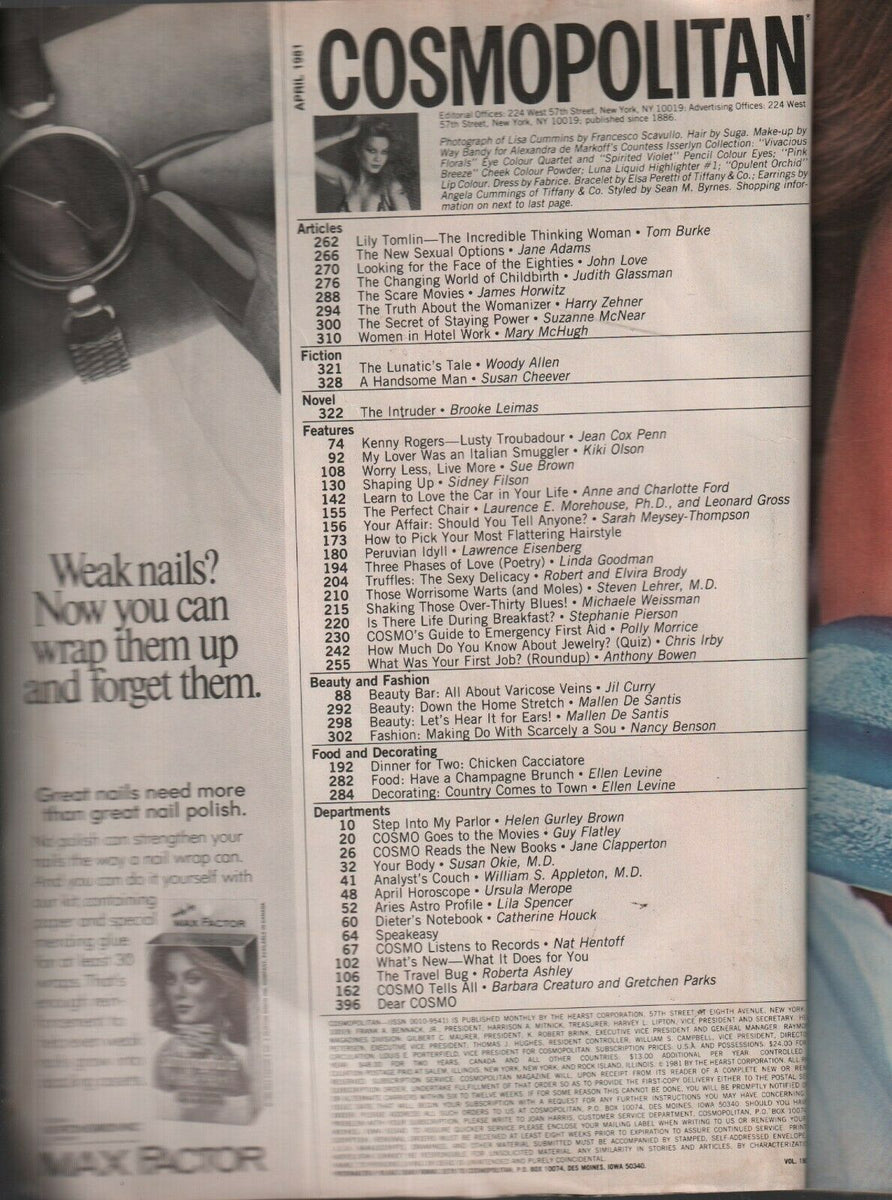 Cosmopolitan Magazine April 1981 Lisa Cummins 080819AME – mr-magazine-hobby