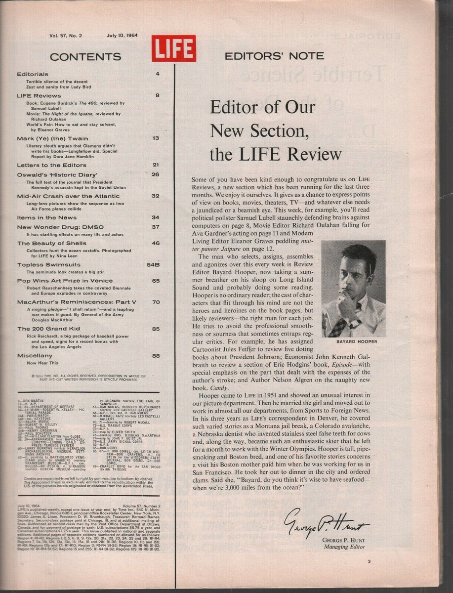 Life Magazine July 10 1964 JFK John F Kennedy Harvey Lee Oswald 080719 ...
