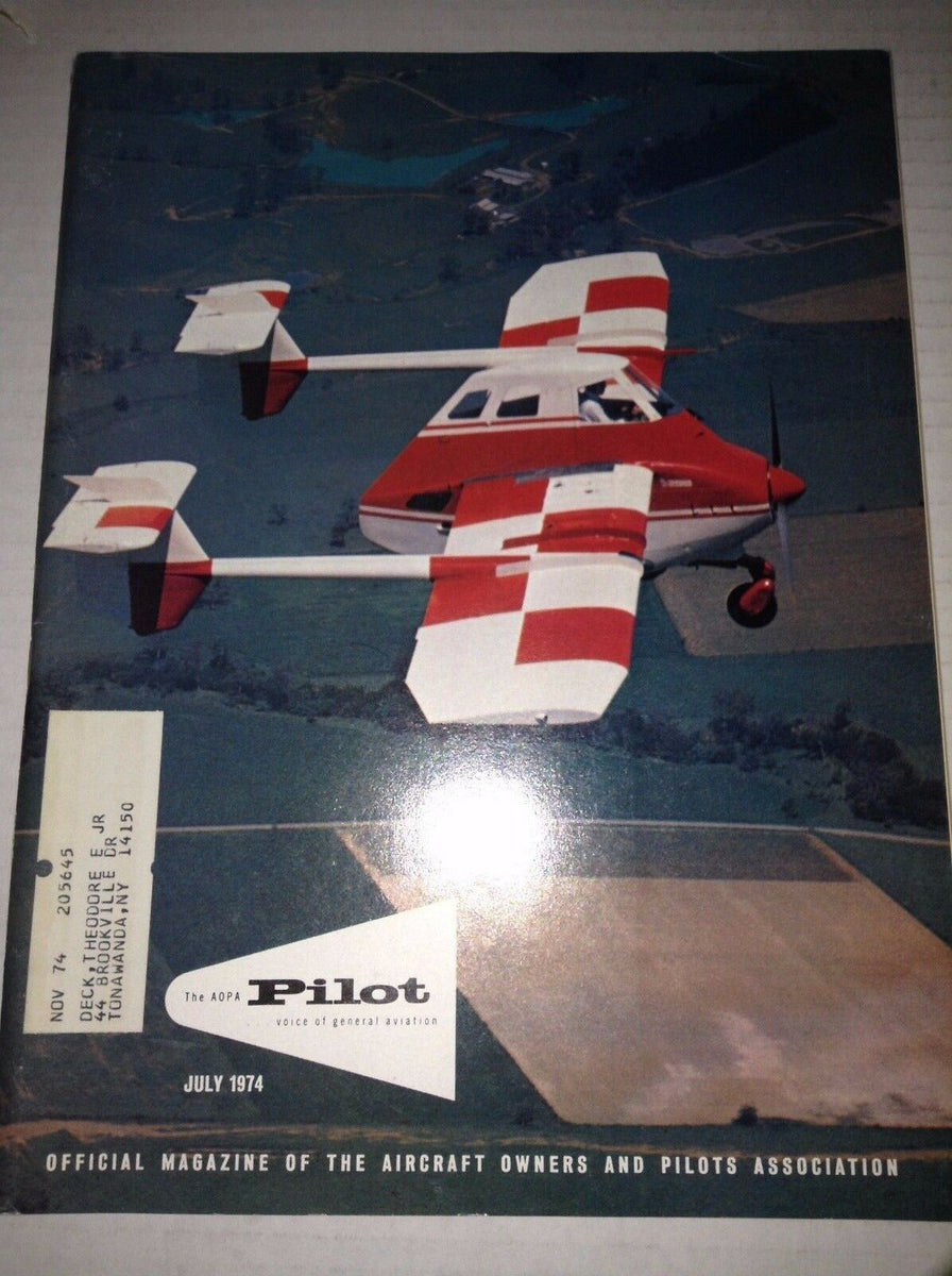 The AOPA Pilot Airplane Magazine Learjets & Interstate Cadet July 1974 ...