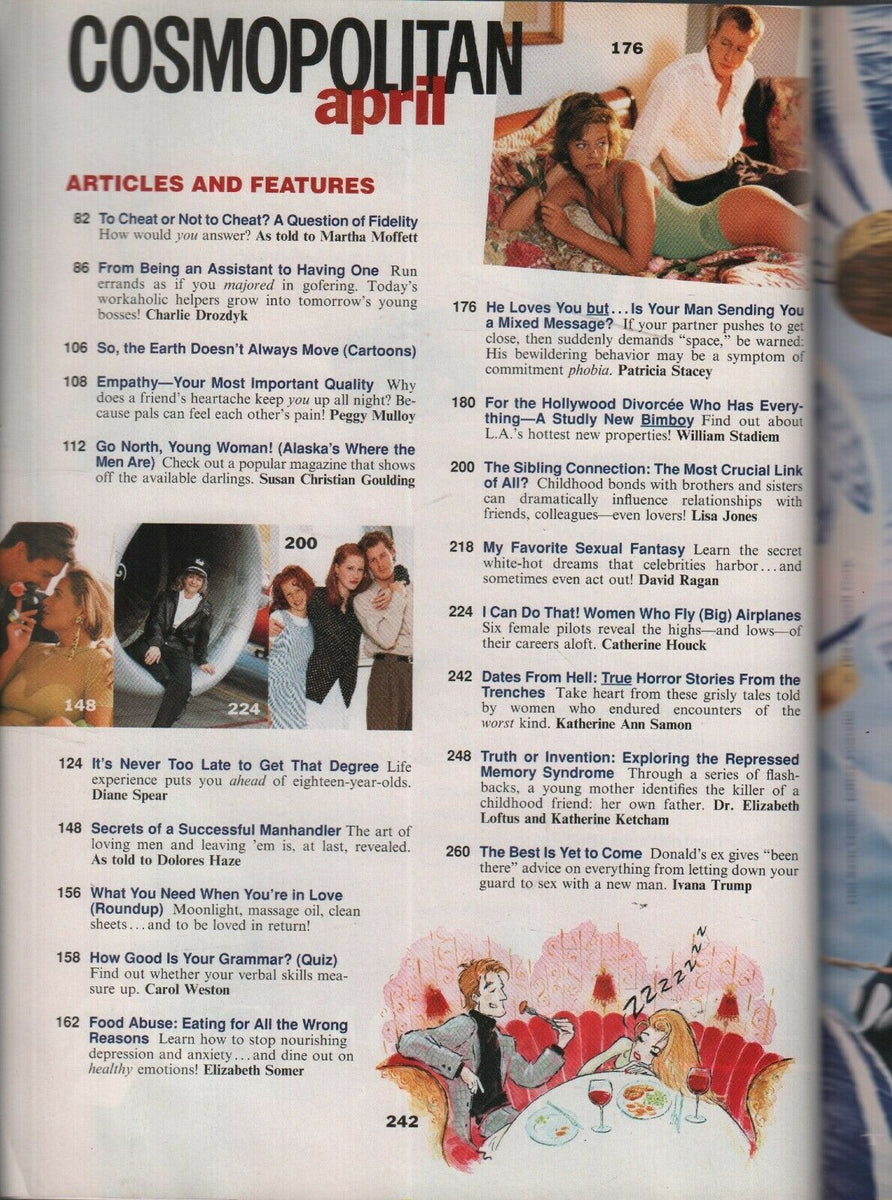 Cosmopolitan Magazine April 1995 Heather Locklear Ivana Trump Madonna ...