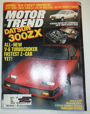 Motor Trend Magazine Datsun 300ZX & Lotus Turbo November 1983 WITH ML ...
