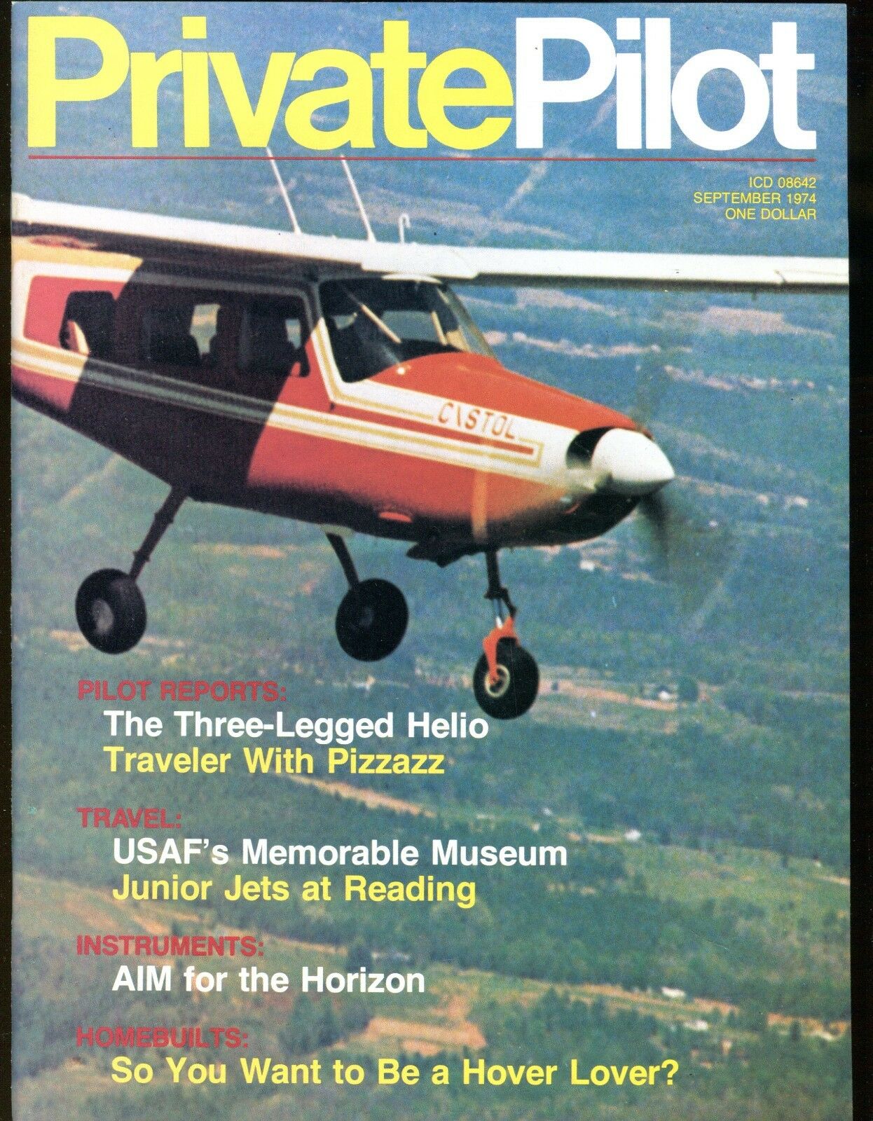 Private Pilot Magazine September 1974 Three-Legged Helio EX No ML 1219 ...