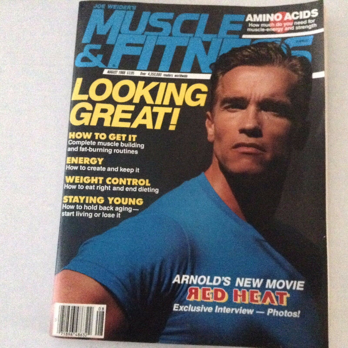 Muscle & Fitness Magazine Arnold Schwarzenegger Red August 1988 070817 ...