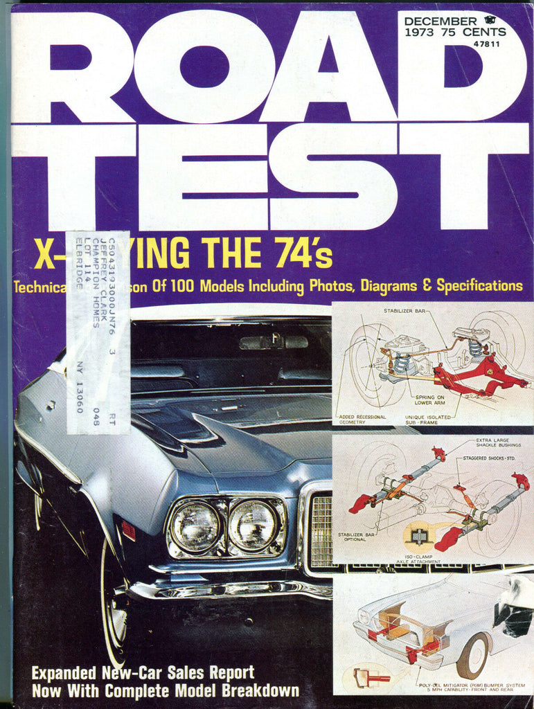 Road Test Magazine December 1973 X-Raying The 74's VGEX 082516jhe – mr ...