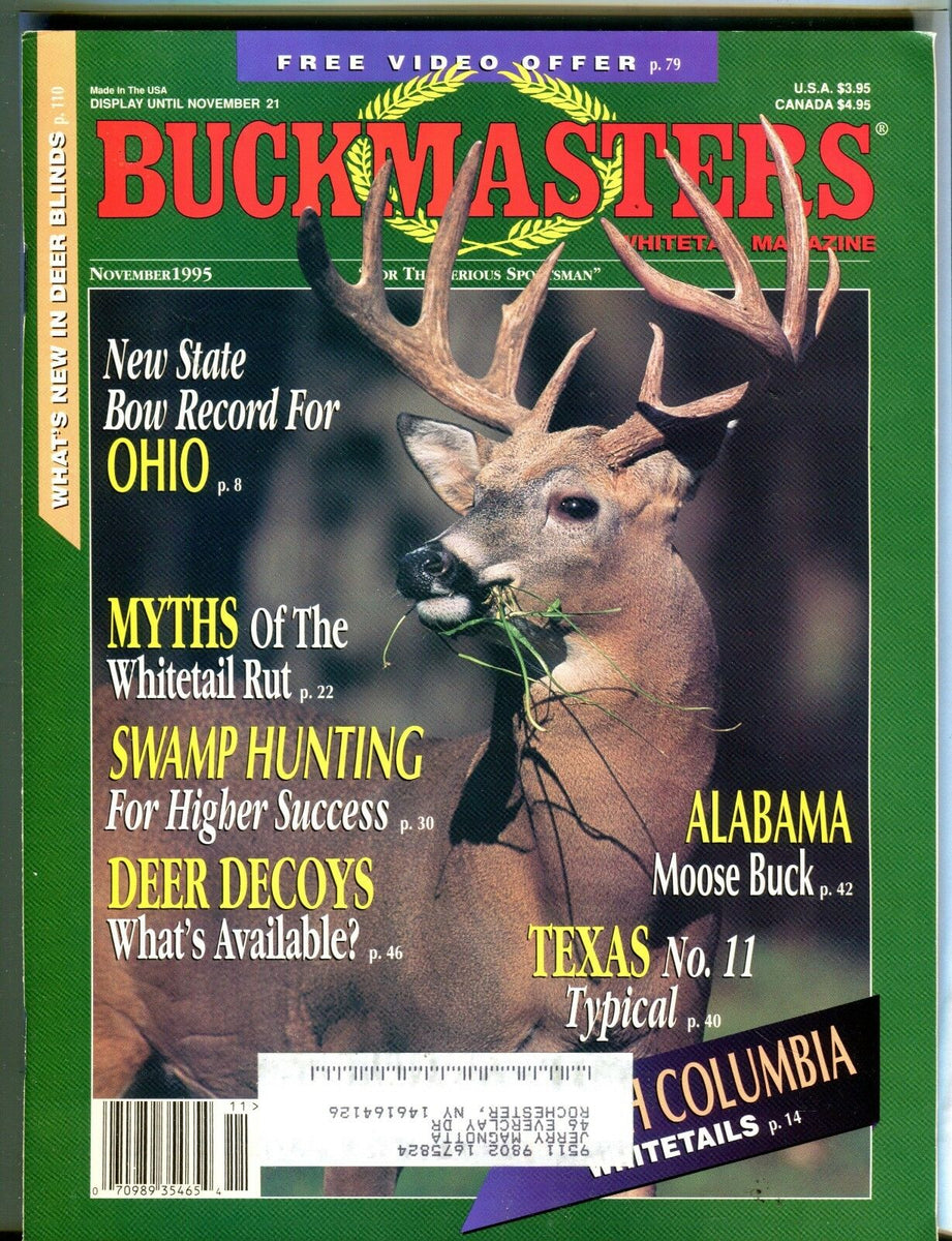 Buckmasters Whitetail Magazine November 1995 EX w/ML 092816jhe – mr ...