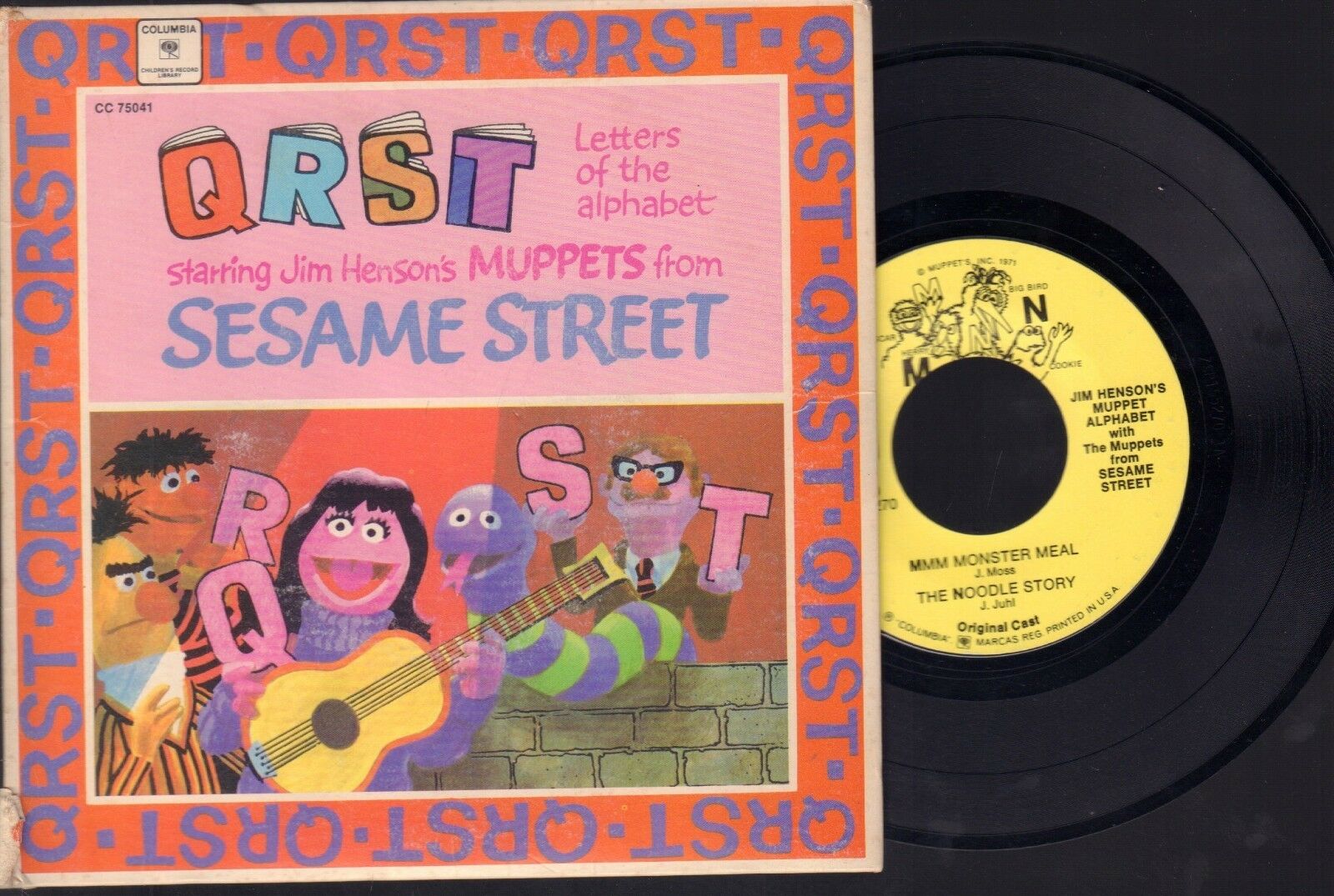 QRST Sesame Street Muppets Letters of the Alphabet 45 RPM Vinyl 45AME ...