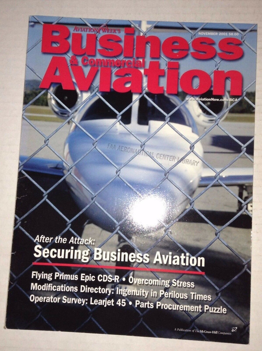 Business & Commercial Aviation Magazine Securing November 2001 FAA FAL ...