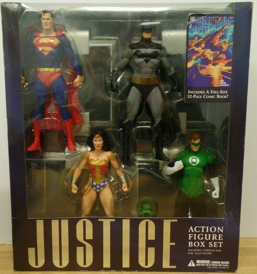 DC Direct Justice League Action Figure Set w/Comic NIB Alex Ross DC DI ...