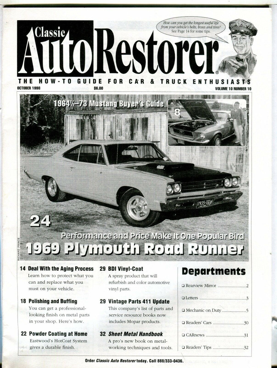 Auto Restorer Magazine October 1998 1969 Plymouth Road Runner EX 02161 ...