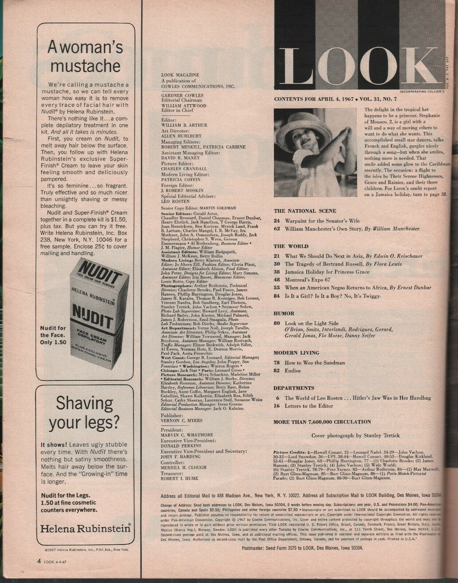 Look Magazine April 4 1967 Jackie Kennedy John F Kennedy JFK 080719AME ...