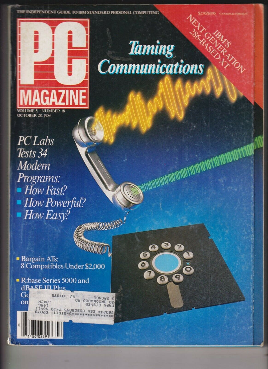 PC Magazine Communciations Software 34 Programs October 28, 1986 12061 ...