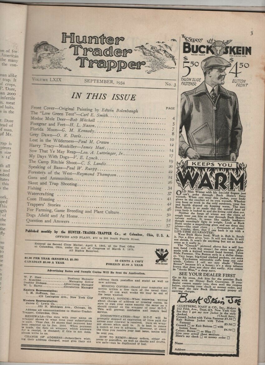 Hunter Trader Trapper Mag Harry Tracy & Bass September 1934 021021nonr ...