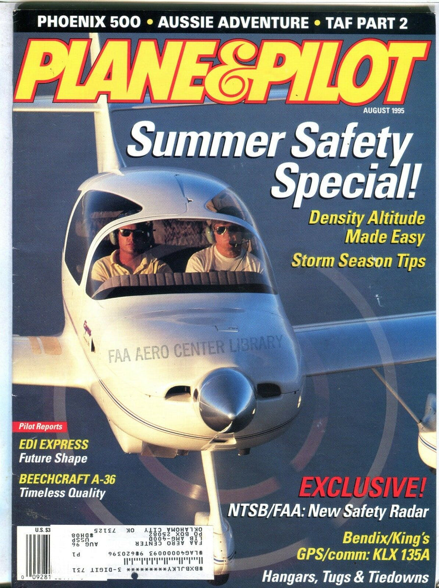 Plane & Pilot Magazine August 1995 EDI Express EX w/ML FAA Library 101 ...