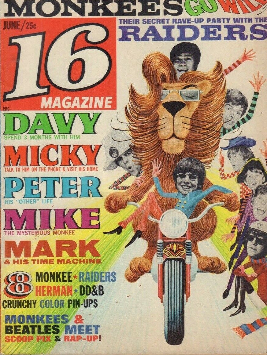 16 magazine June 1967 The Monkees The Beatles 021419DBE – mr-magazine-hobby