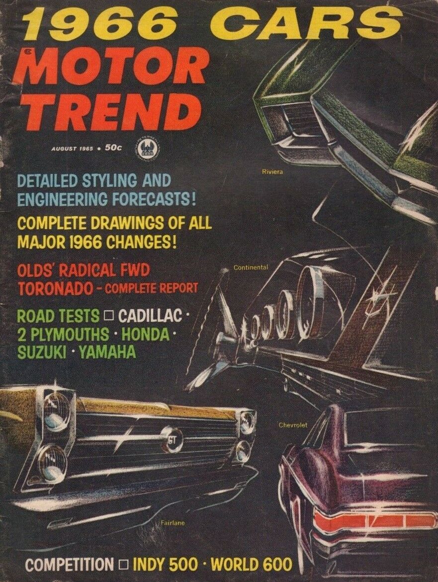 Motor Trend August 1965 Ray Brock Indy 500 World 600 122218DBE – mr ...